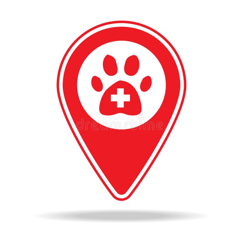 Veterinary Care Map Pin Icon. Element of Warning Navigation Pin Icon ...