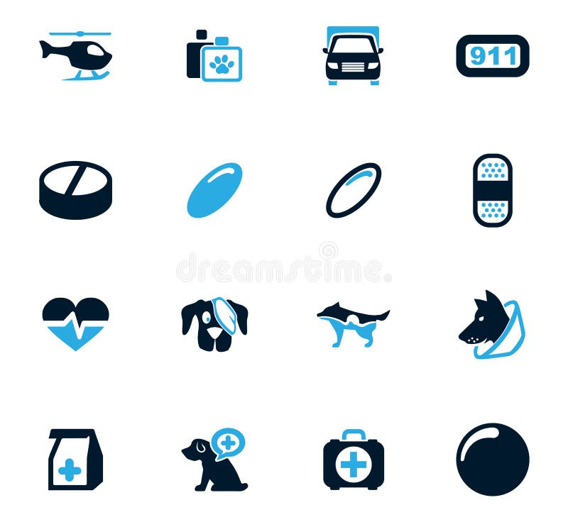 Veterinary Clinic Icons Set Stock Illustration - Illustration of symbol ...
