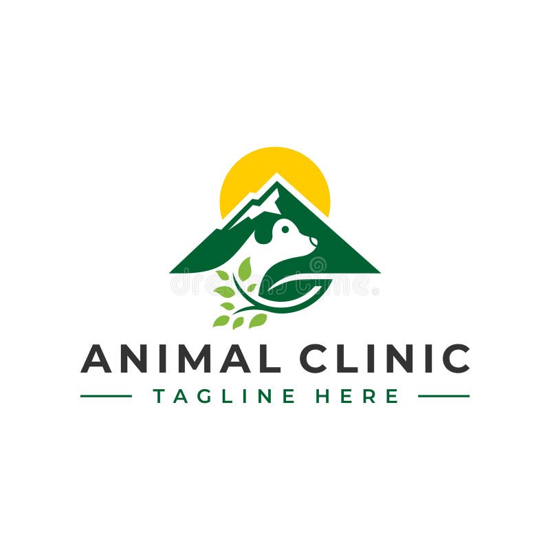 Veterinary Clinic Logo in the Mountains Stock Vector - Illustration of ...