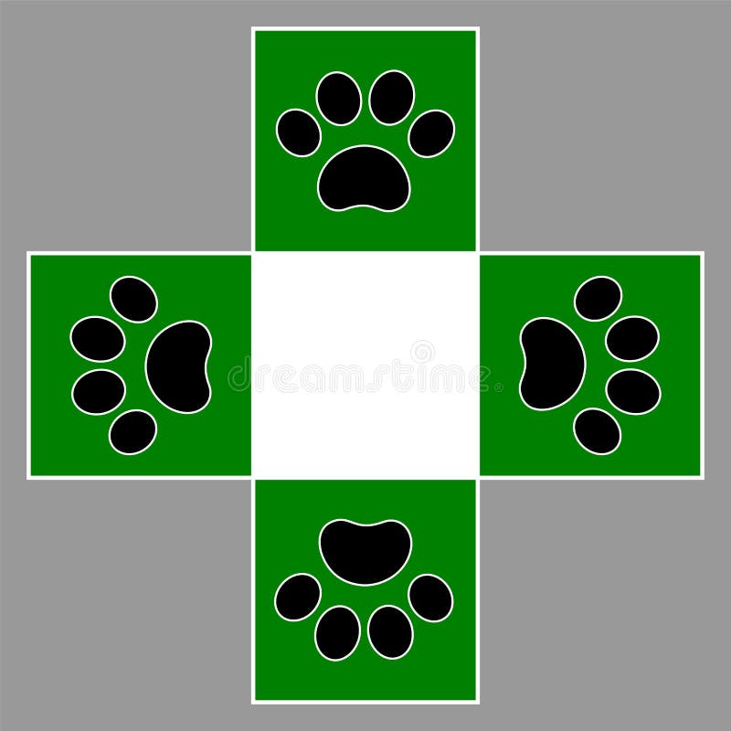 Veterinary Cross with Animal Paws Stock Vector - Illustration of ...