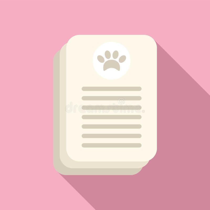 Veterinary Document Icon Flat Vector. Medical Bundle Stock Vector ...