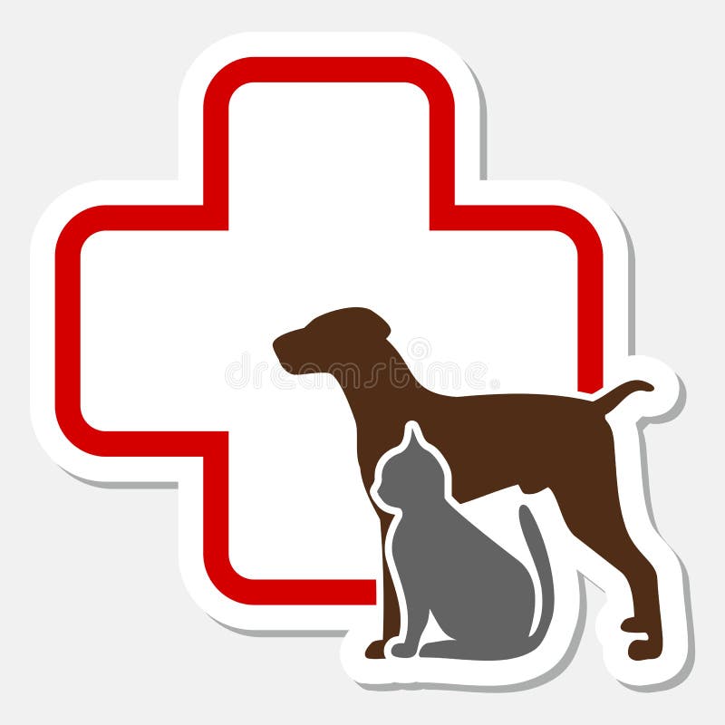 Veterinary Icon with Medicine Symbol Stock Illustration - Illustration ...