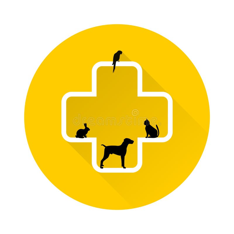 Veterinary Icon With Medicine Symbol Stock Illustration - Illustration ...