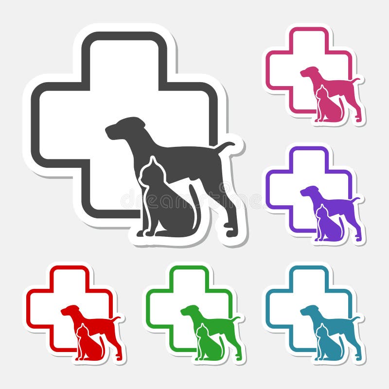 Veterinary Icon with Medicine Symbol Stock Vector - Illustration of ...