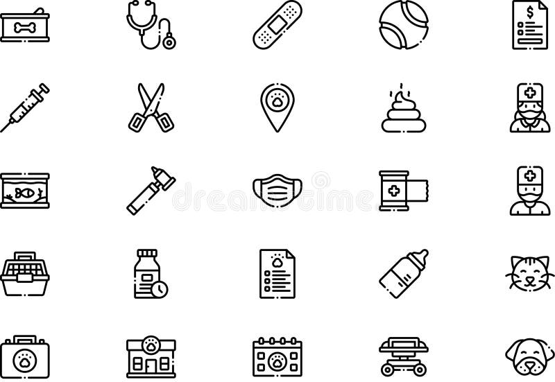 Veterinary Icons Collection is a Vector Illustration with Editable ...