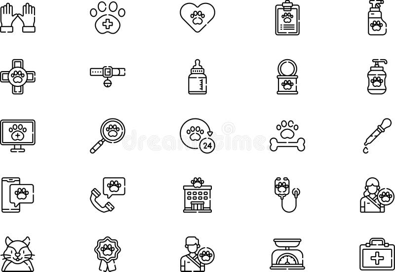 Veterinary Icons Collection is a Vector Illustration with Editable ...