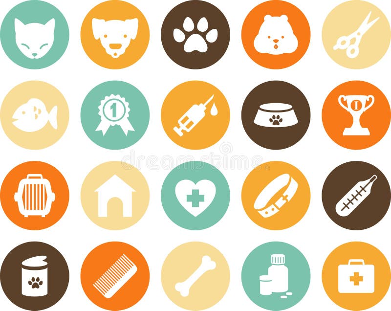 Pets icons collection stock vector. Illustration of icon - 36916166