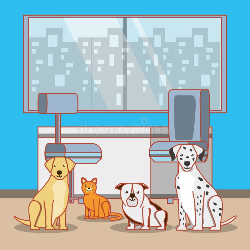 Veterinary With Dog In Medical Center Stock Vector - Illustration of ...