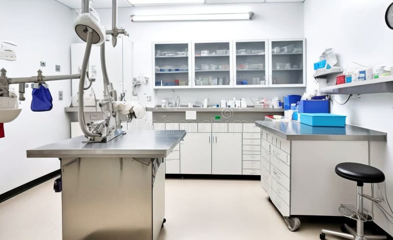 Veterinary Office with Medical Equipment, Instruments and Medicines. AI ...