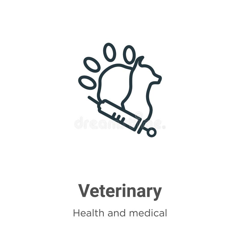 Veterinary Outline Vector Icon. Thin Line Black Veterinary Icon, Flat ...