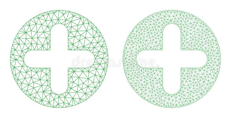 Veterinary Plus Icons - Vector Triangle Mesh Stock Vector ...