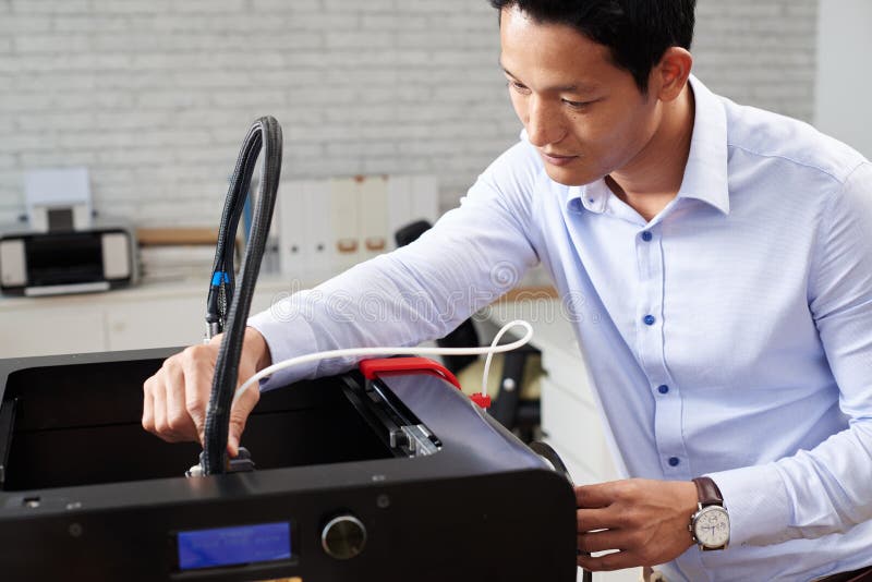 Preparing for 3D printing stock image. Image of making - 106378961