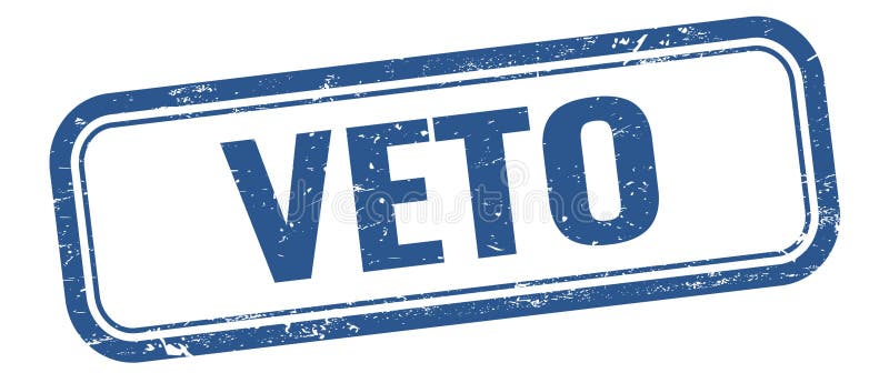 VETO Text on Blue Grungy Vintage Stamp Stock Illustration ...