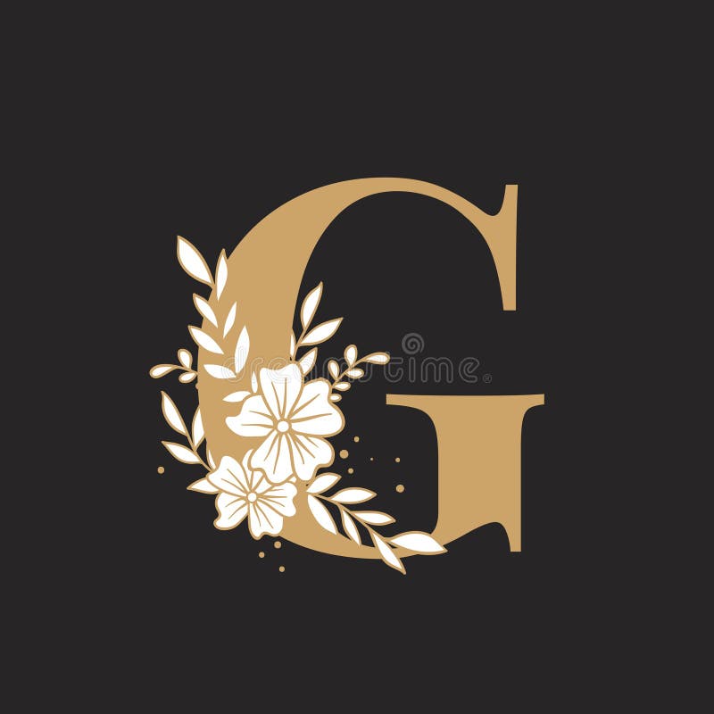 Vetor Botânico De G Da Letra Principal Ilustração do Vetor - Ilustração ...