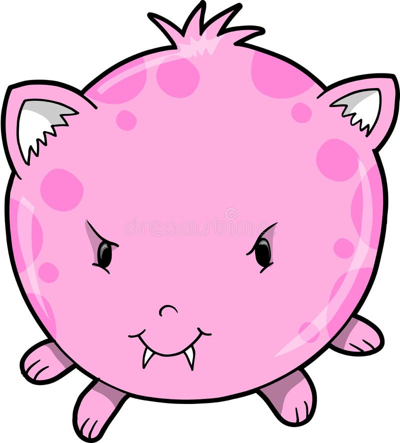 Vetor Cor-de-rosa Bonito Do Monstro Ilustração do Vetor - Ilustração de ...