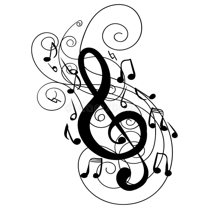 Tatuagem da clave de sol ilustração do vetor. Ilustração de artwork ...