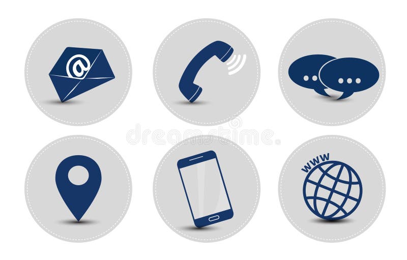 Coleção De Símbolos De Uma Comunicação Contato, E-mail, Telefone ...