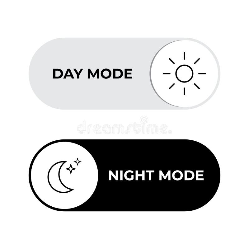 Vetor De ícone Do Modo Noturno. Interface Do Botão De Switch Claro E ...