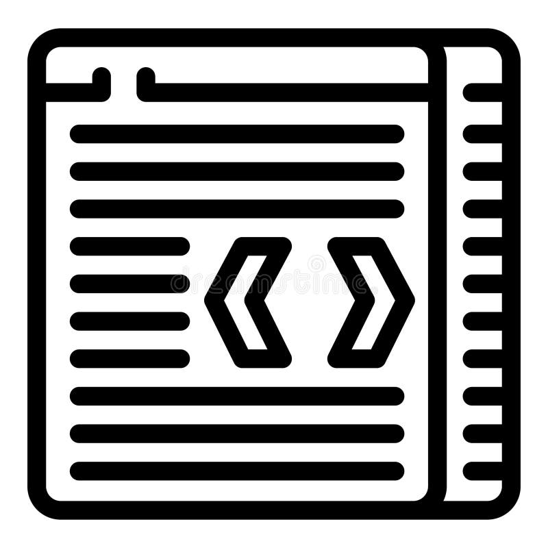 Vetor De Contorno Do ícone De Script De Software. Instruções De ...