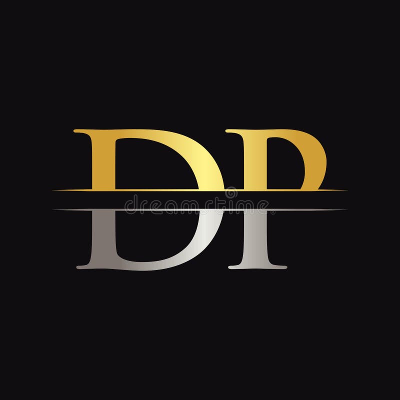 Vetor De Design Do Logotipo Inicial Da Letra Dp Com Cor Dp E Prata ...