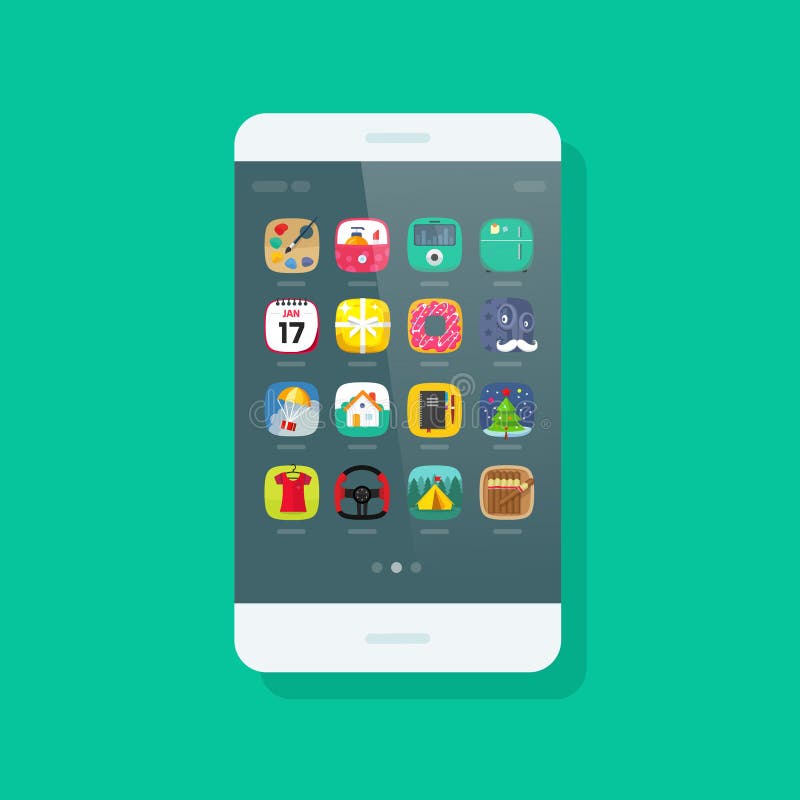 Vetor De Smartphone, Telefone Celular Com ícones Do App Na Tela ... Vetor De Smartphone, Telefone Celular Com ícones Do App Na Tela ...