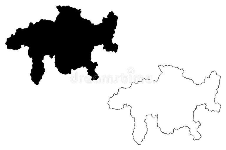 Vetor do mapa de Grisons ilustração do vetor. Ilustração de isolado ...