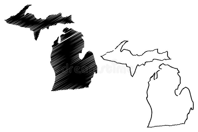 Vetor do mapa de Michigan ilustração do vetor. Ilustração de liso ...