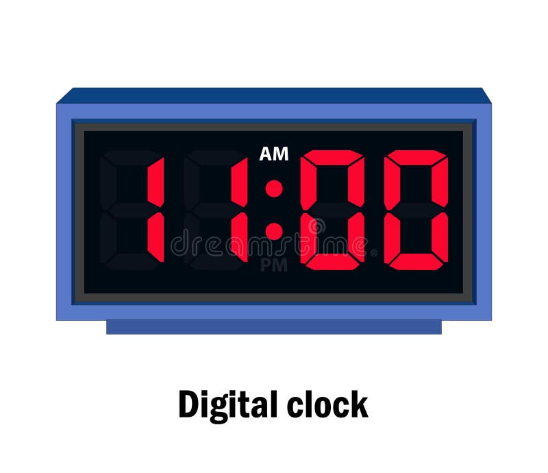 Vetor Do Relógio Digital 0130 Pm Ilustração do Vetor - Ilustração de ...