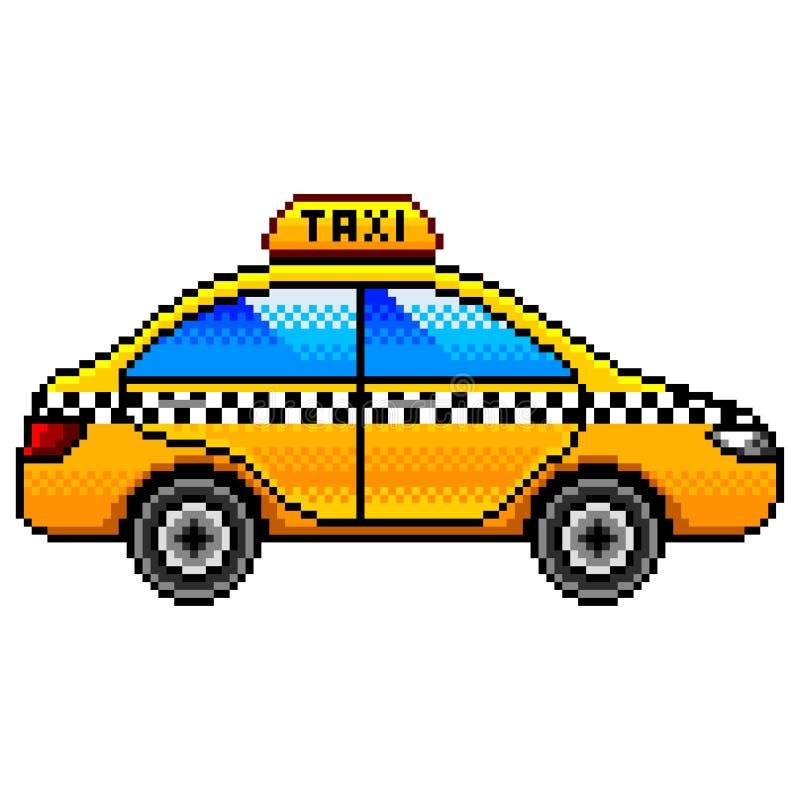 Pixel Art Taxi ilustração do vetor. Ilustração de motor - 85603184