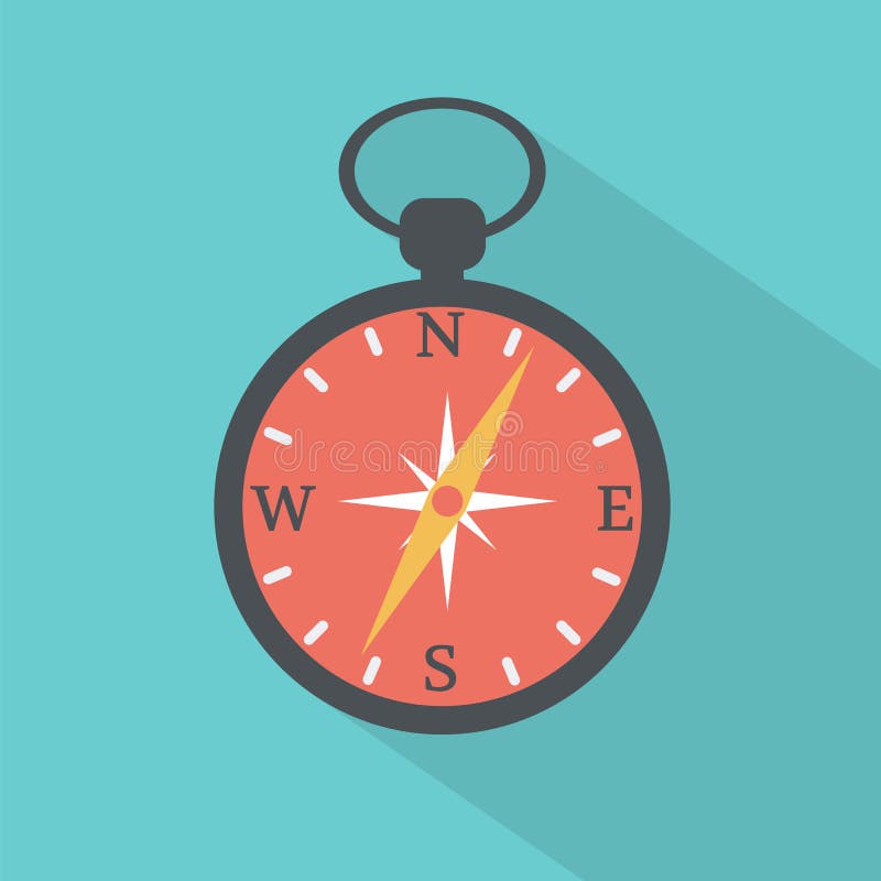 Ícone Plano Compass Com Norte, Sul, Leste E Oeste Indicado Ilustração ...