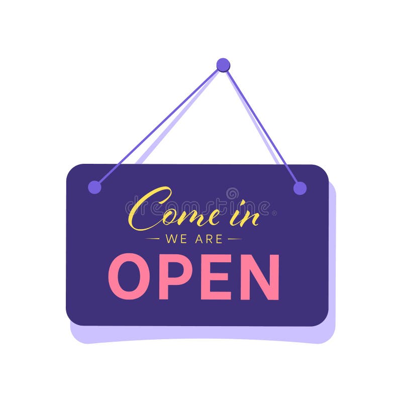Vetor Open signboard. stock vector. Illustration of note - 215401493