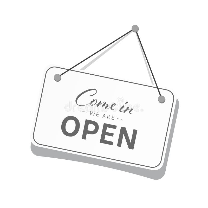 Vetor Open signboard. stock vector. Illustration of note - 215401493