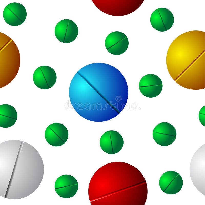 Vetor Sem Emenda Colorido Dos Comprimidos Ilustração do Vetor ...