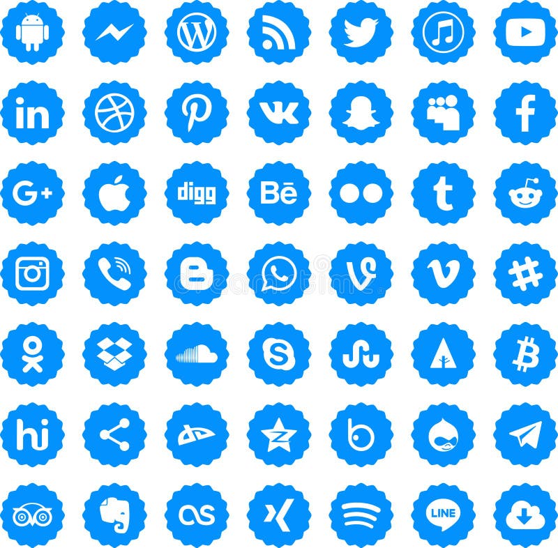 Vetor Social Eps10 Dos ícones Dos Meios Foto Editorial - Ilustração de ...