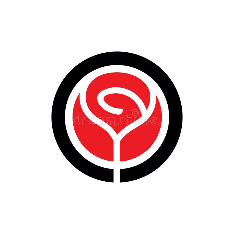Vetor Vermelho Rose Flower Emblem Rose Logo Simples Ilustração do Vetor ...