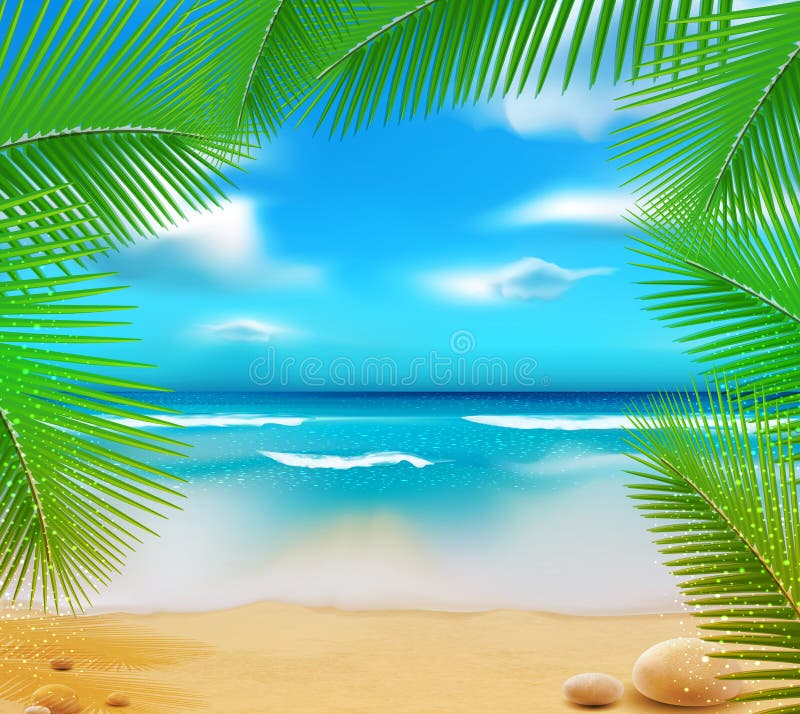 Vetorny Landscape with a Sky-blue Ocean Stock Vector - Illustration of ...