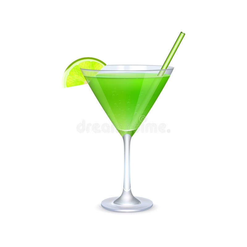 Vetro Di Martini Con Il Cocktail Verde Fotografia Stock - Immagine di ...