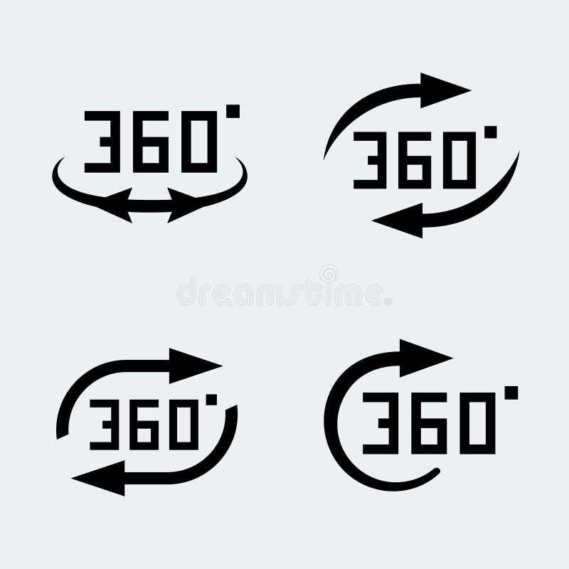 Vettore 'icone Di Rotazione Di 360 Gradi' Illustrazione Vettoriale ...