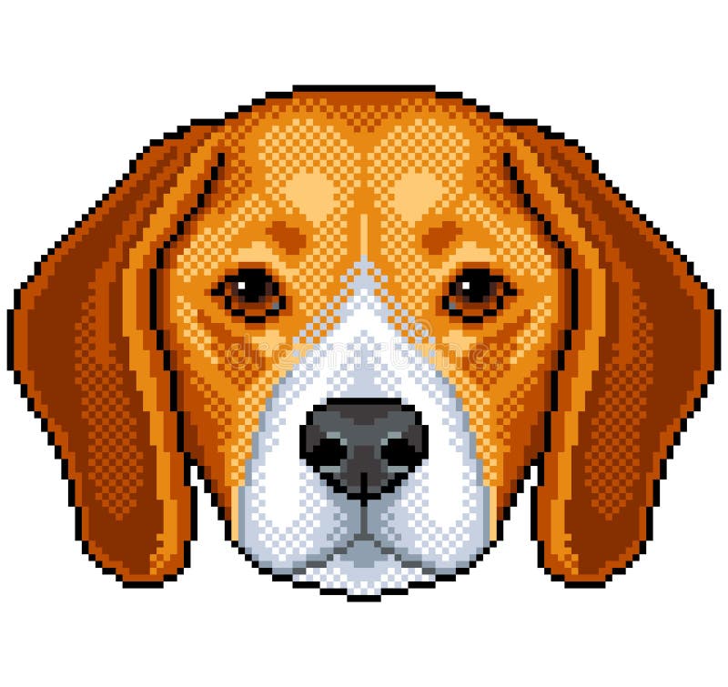 Vettore Isolato Ritratto Del Cane Del Cane Da Lepre Del Pixel ...