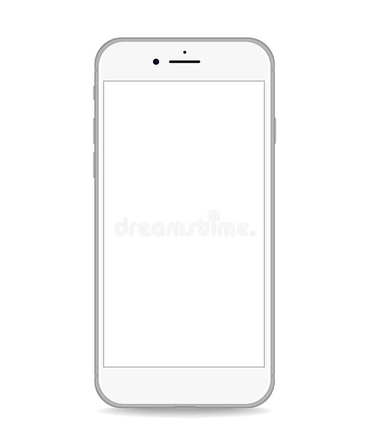 Telefono Bianco Con Lo Schermo in Bianco Su Un Fondo Trasparente ...