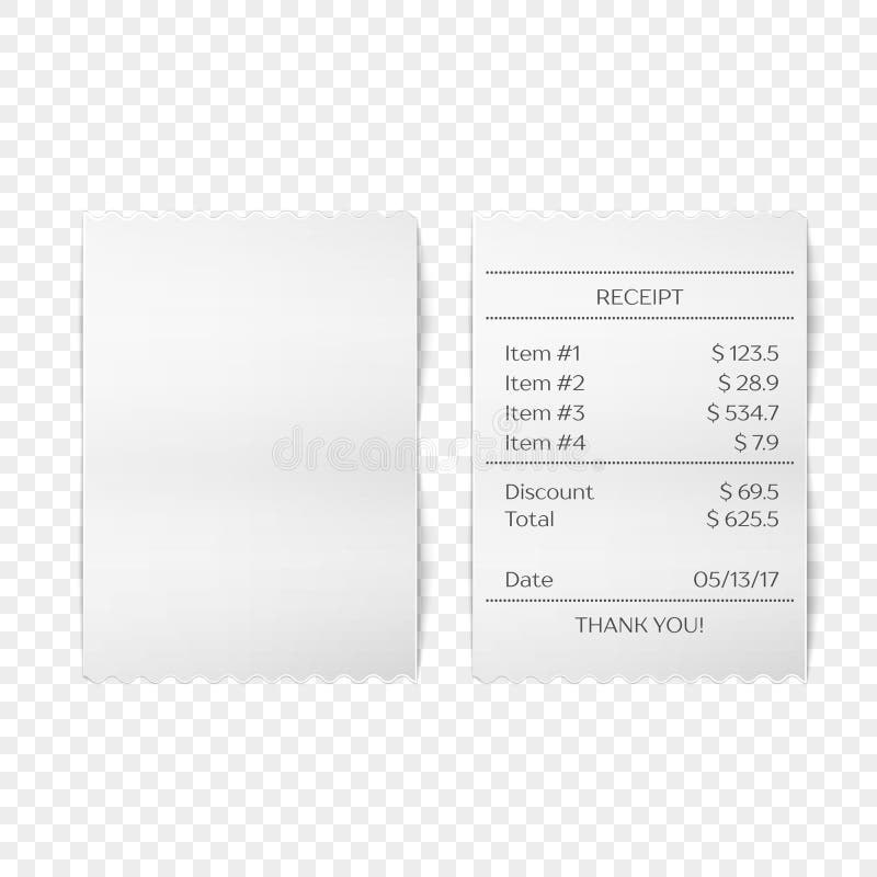 Ricevuta Stampata Vettoriale Illustrazione Vettoriale - Illustrazione ...
