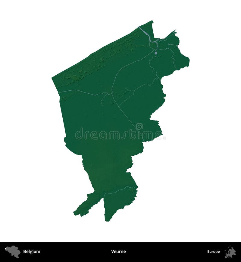 Veurne, Belgium, Isolated on White. Physical Stock Illustration ...