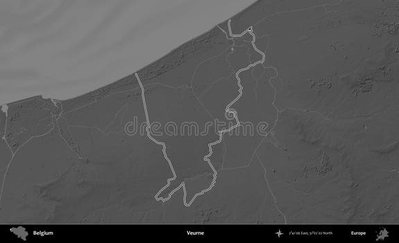 Veurne Outlined, Belgium. Grayscale Stock Illustration - Illustration ...