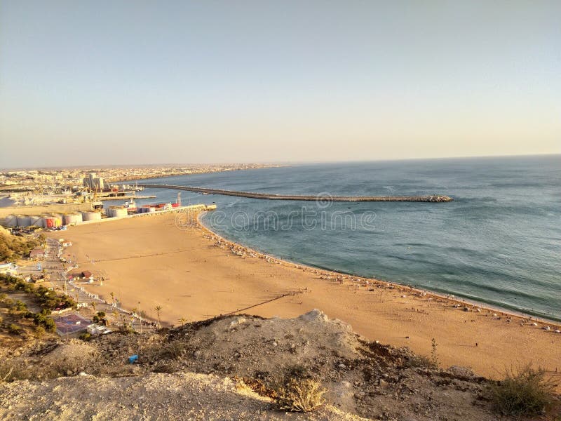 Vew Point of the Safi Beach on Atlantic Sea Stock Photo - Image of ...