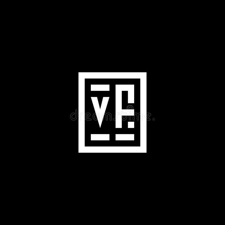 VF Initial Logo with Square Rectangular Shape Style Stock Vector ...