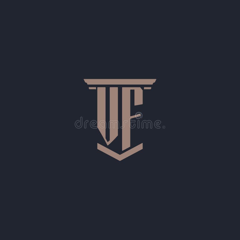 VF Initial Monogram Logo with Pillar Style Design Stock Vector ...