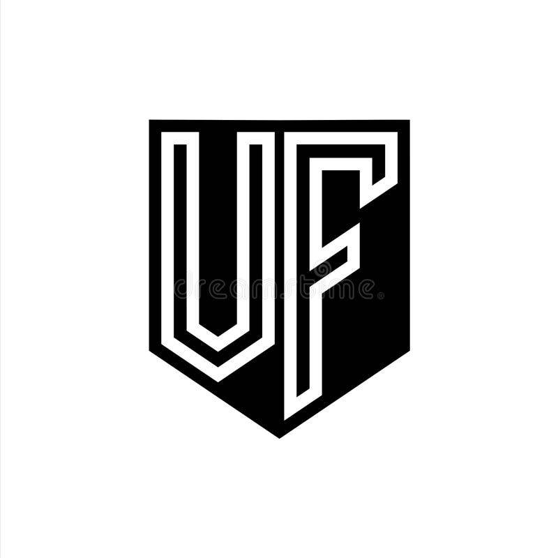 VF Logo Monogram Shield Geometric White Line Inside Black Shield Color ...