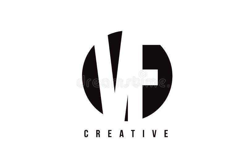 VF V F White Letter Logo Design with Circle Background. Stock Vector ...