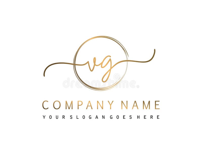 VG Initial Handwriting Logo Circle Hand Drawn Template Vector Stock ...