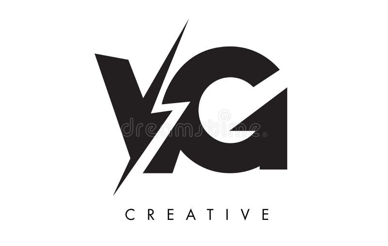 VG Letter Logo Design with Lighting Thunder Bolt. Electric Bolt Letter ...